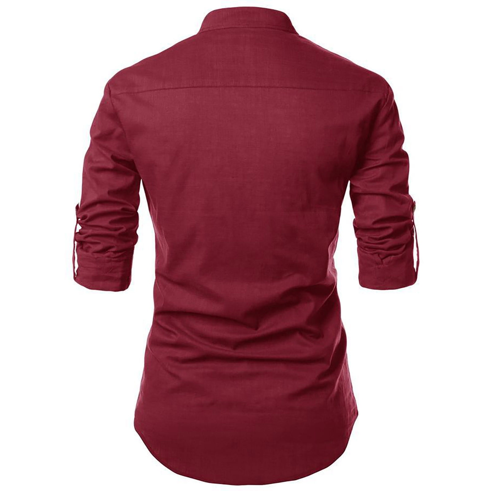 Click here for Penkiiy Mens Dress Shirts Mens Solid Color Stand-U... prices