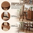 3 Step Ladder Folding Step Stool, Wooden Step Stool Foldable, Folding ...