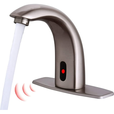 Bursh Nickle Touchless Motion Sensor Faucet Bathroom Washbasin ...
