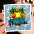 3drose, Hawaiian Vacation Design of a Tropical Sunset with Flamingo ...