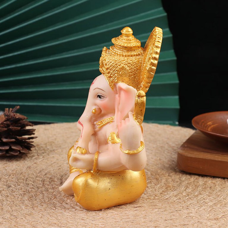 Gold Lord Ganesha Buddha Statue Elephant God Sculptures Wholesale