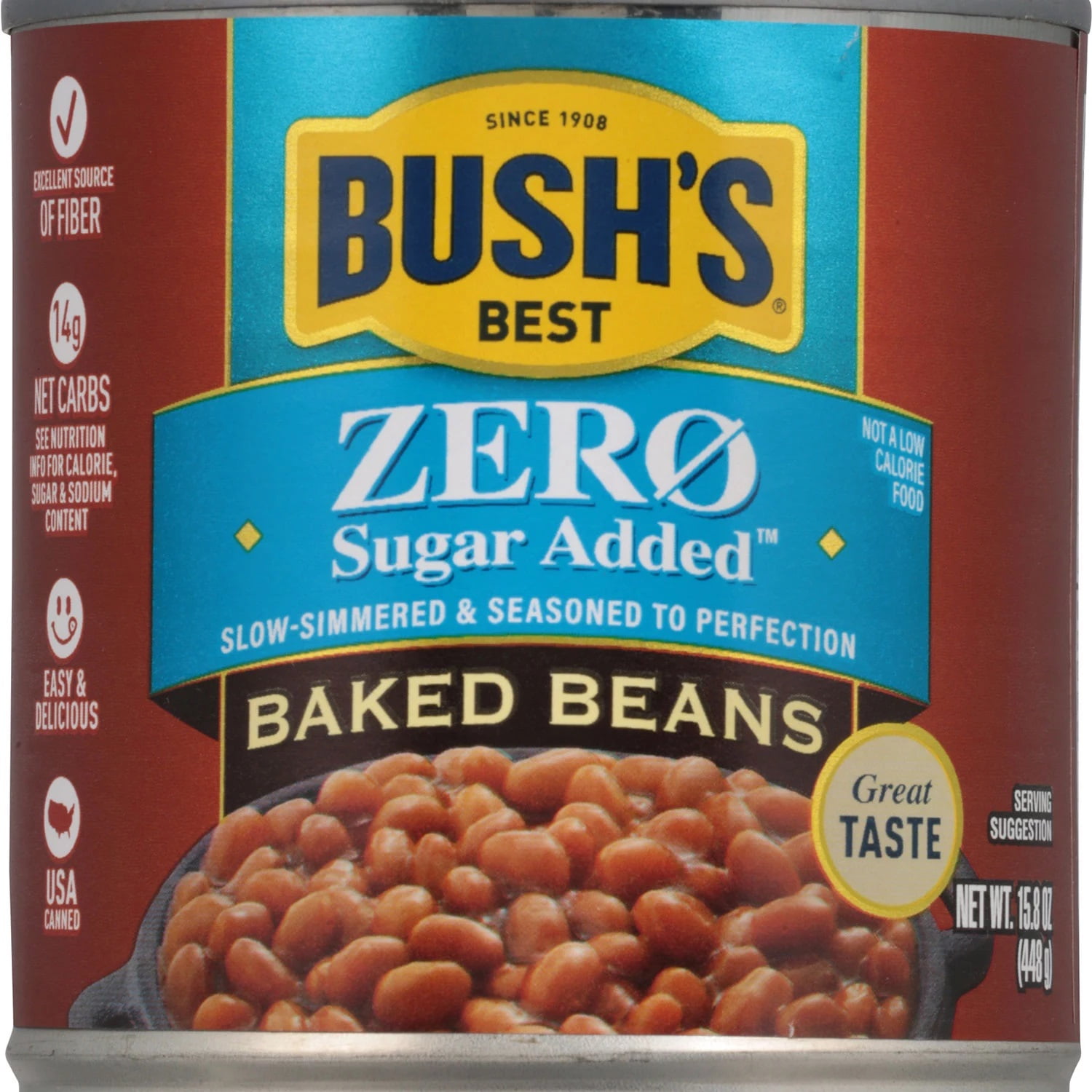 Bush's Zero Sugar Added Baked Beans, 15.8 Ounce (Pack of 6) - Walmart.com