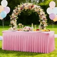White Stretch Table Skirt for Rectangle Tables 48x24x30 Inches Pleated ...