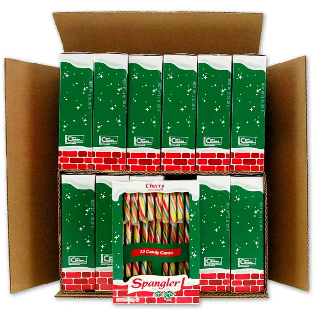 Multi-Color Cherry Flavor Candy Canes 12 Count Boxes packed 12s ...