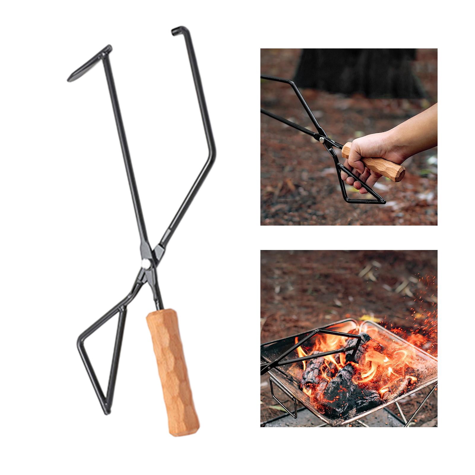 Pinzas de fuego Firepit Cooking Log Wood Campfire Horno Abrazadera Leña ...