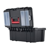 Hyper Tough 22-inch Toolbox, Plastic Tool and Hardware Storage, Black ...