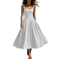Axiiglly Summer Dresses for Women Polka Dot Spaghetti Sleeveless A Line ...