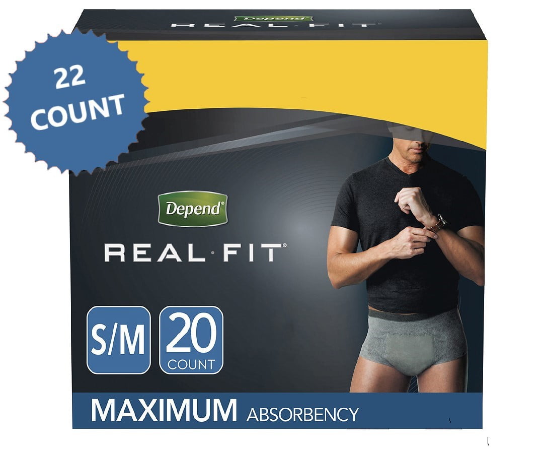 Depend Incontinence Underwear for Men, Maximum Absorbency, Small/Medium ...