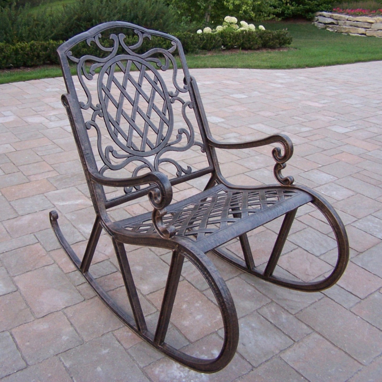 Oakland Living Mississippi Cast Aluminum Rocking Chair - Walmart.com