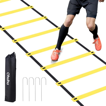Ohuhu Agility Ladder Speed Training Exercise Ladders with Ground Stakes ...