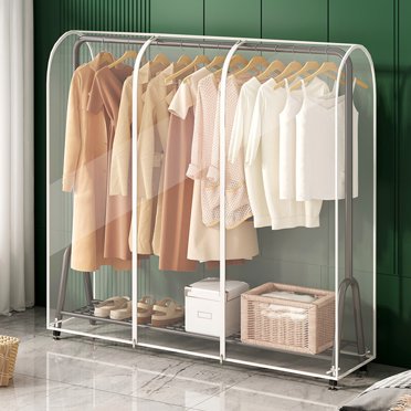 Sorbus Portable Garment Rack Cover - 6 Ft Transparent Clothes Organizer ...