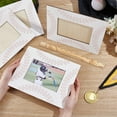 6 pc Rectangle Wooden Photo Frame Stands Home Display Decorations White ...
