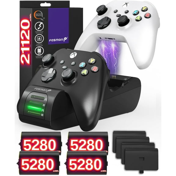 Fosmon [Quad Pro 2 Max] Charger Stand, Charging Dock Station with 4x ...