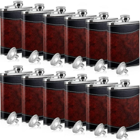 12 Pieces Steel Stainless Hip Flask Funnel Liquor Drinking Alcohol ...