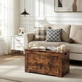 30inch Storage box with 2 safety hinges, wooden entryway storage bench ...