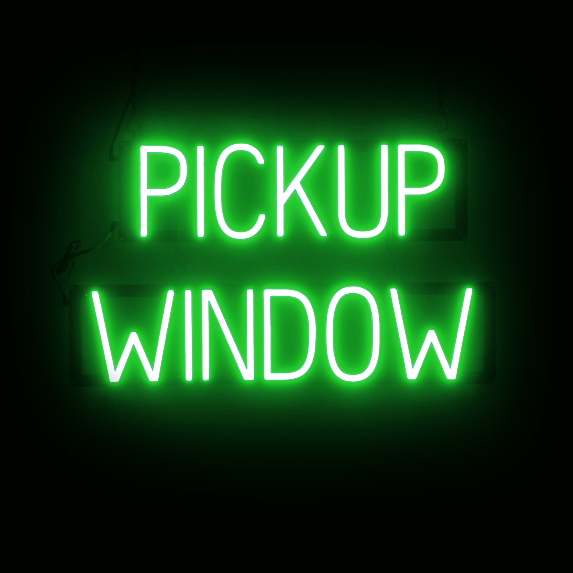 SpellBrite PICKUP WINDOW LED Sign for Business. 26.0" x 15" Green ...