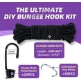 Bungee Cord Hook Kit - 5/16" x 66ft Rope, 20 Metal Hooks, 50 Hog Rings ...