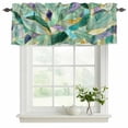Abstract Leaf 2 Panels Kitchen Valance, Crystals Gold Veins Luxury ...