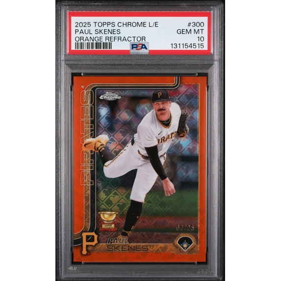 2025 Topps Chrome Logofractor Edition Paul Skenes #300 Orange Refractor ...