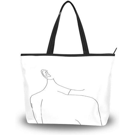 Polyester Bag, Woman's Back Line Drawing Double Side Prints Woman's ...