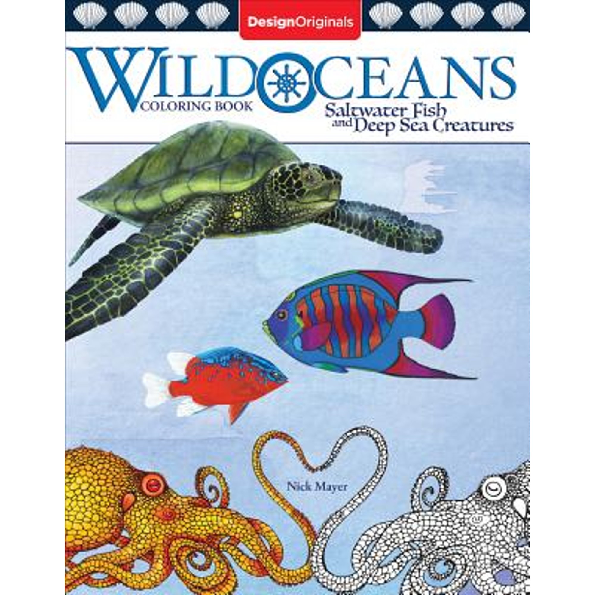 Pre-Owned Wild Oceans Coloring Book: Saltwater Fish and Deep Sea ...