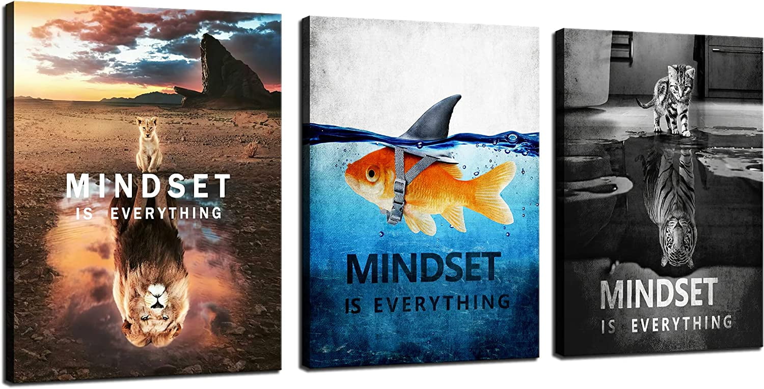 Inspirational Canvas Wall Art Mindset is Everything Success ...