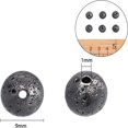 1box Electroplated Natural Lava Rock Beads Round Bumpy Gunmetal Plated ...