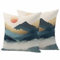 Abstract Sun Mountain Scenery Waterproof Throw Pillow Covers Set of 2 ...