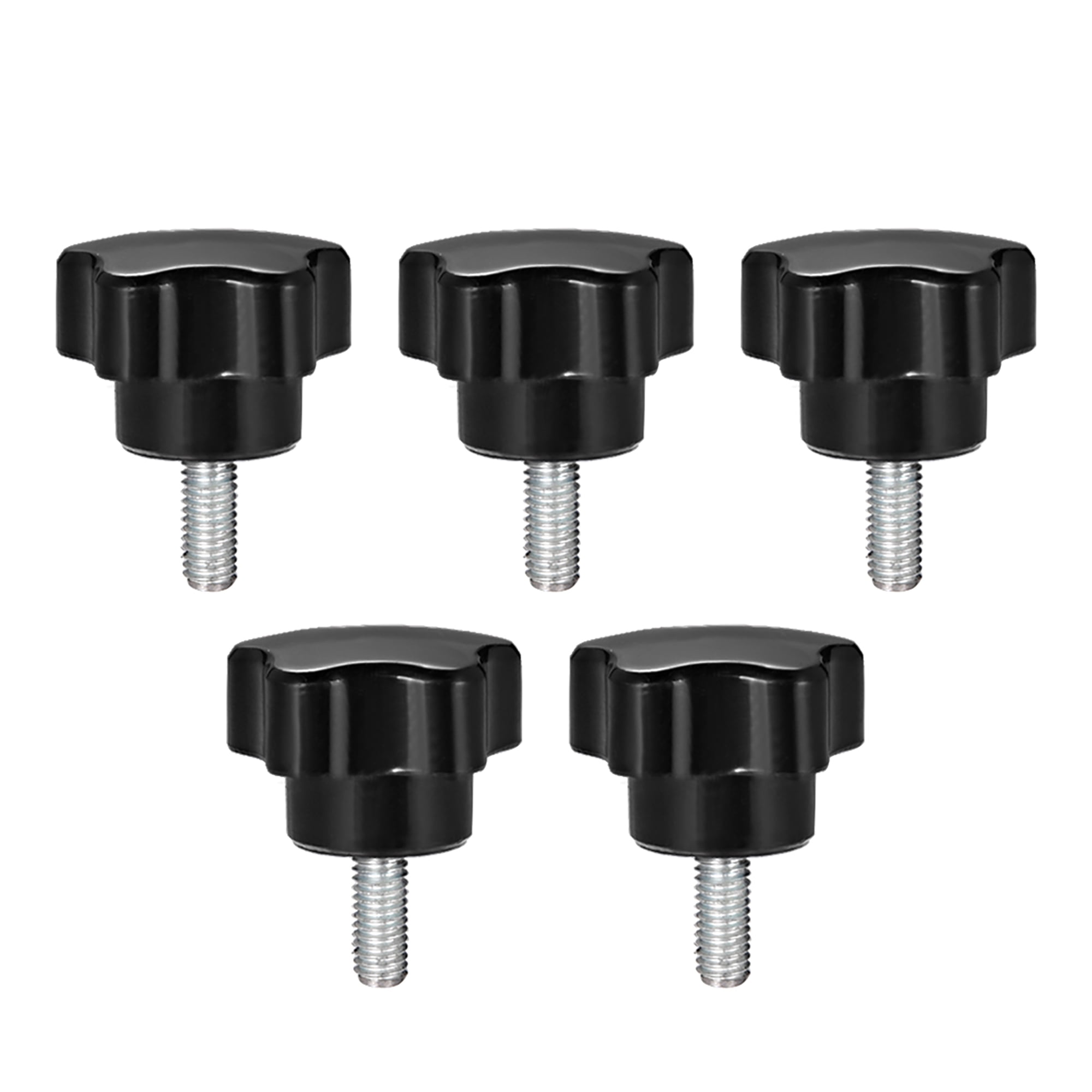 Uxcell M6 x 10mm Male Thread 31mm Head Star Knobs Zinc Plated Black 5 Pack - Walmart.com