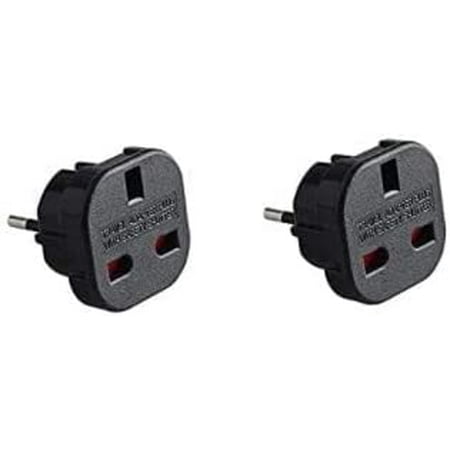 Surrme UK to Europe Travel Adapter Black UK to EU Adapter, UK 3 Pin to ...