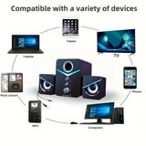 Lohoms 1PC 3 in 1 Surround Sound Computer Speakers with Subwoofer, LED ...