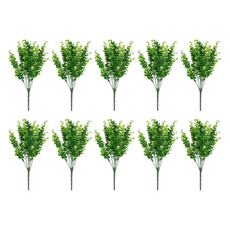 Justharion 12x Green Low Maintenance Plastic Shrubs For DIY Bridal ...