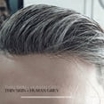 #1B60 Grey Straight Hair Hairline Toupee for Men V Style 0.06mm Ultra ...