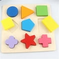 Shape Matching Game Wooden Montessori Puzzles Color Sensory Educational ...