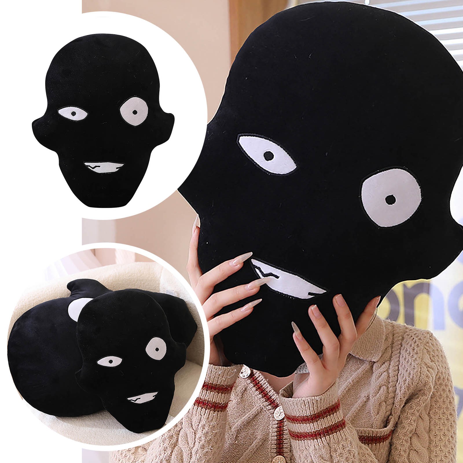 Scare the Night Away! HIMIWAY Spooky Face Coverings Cute Plush Doll Toy ...