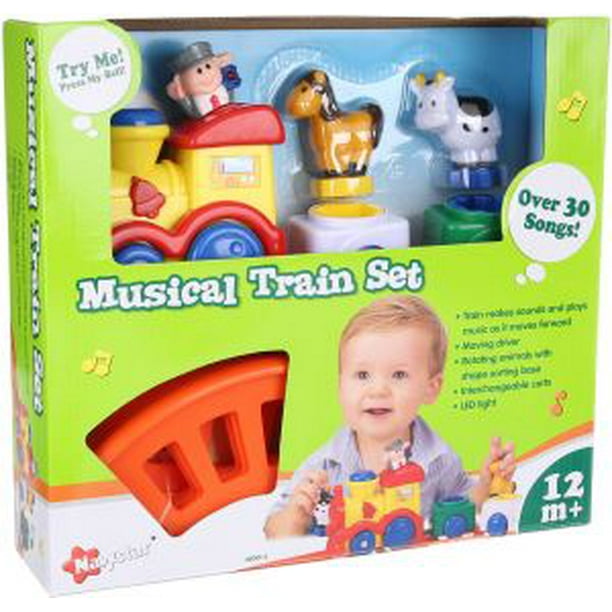 NavyStar Musical Train Set Lights Sound Rotating Animals 12m+ - Walmart.com