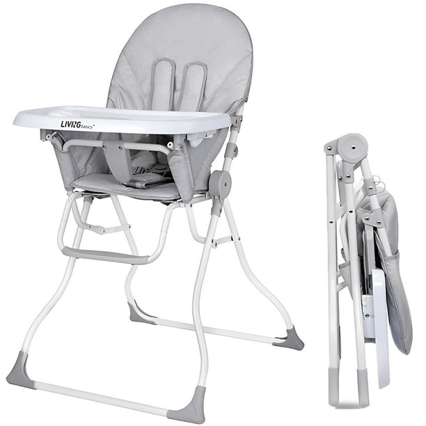 Portable Baby High Chair, One-Button Folding Dining Booster Highchair ...
