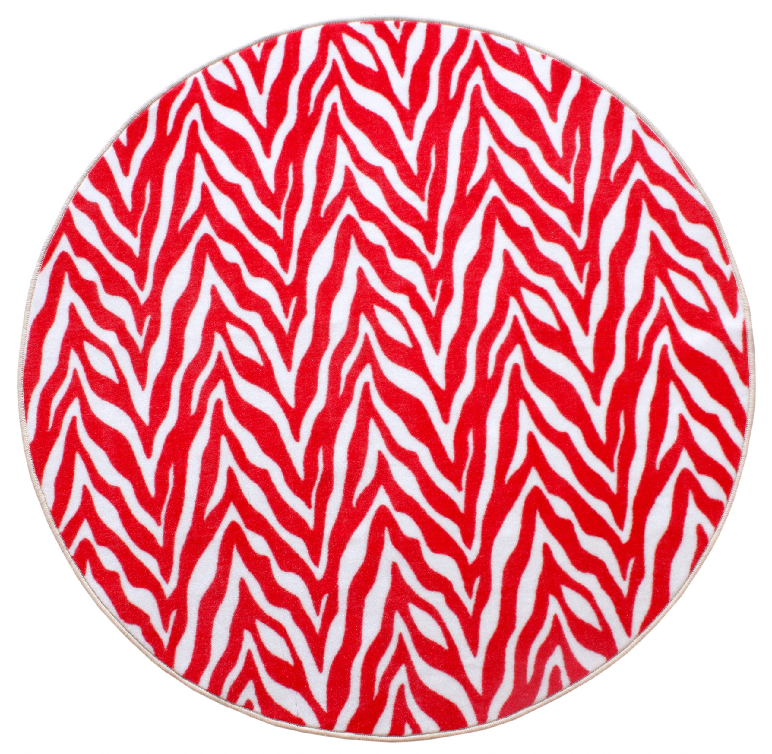 Furnish My Place Animal Print Rug - 2 ft. Round, Zebra Wild At Heart ...