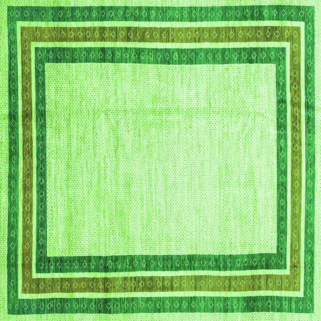 Ahgly Company Indoor Square Abstract Green Modern Area Rugs, 5' Square ...