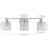 JONATHAN Y Spaulding Vintage 22" 3-Light Iron/Chevron Pattern Glass ...