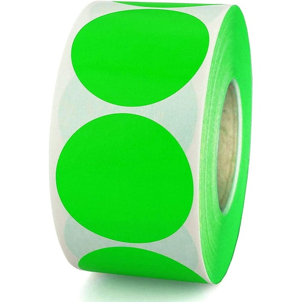 2 inch Color Code Dot Labels Spring Green Round Circle Dots Organizing ...