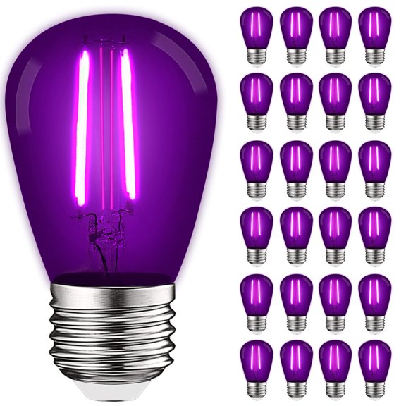 Luxrite 12-Pack S14 Edison LED Purple Light Bulbs 0.5W Colored LED ...