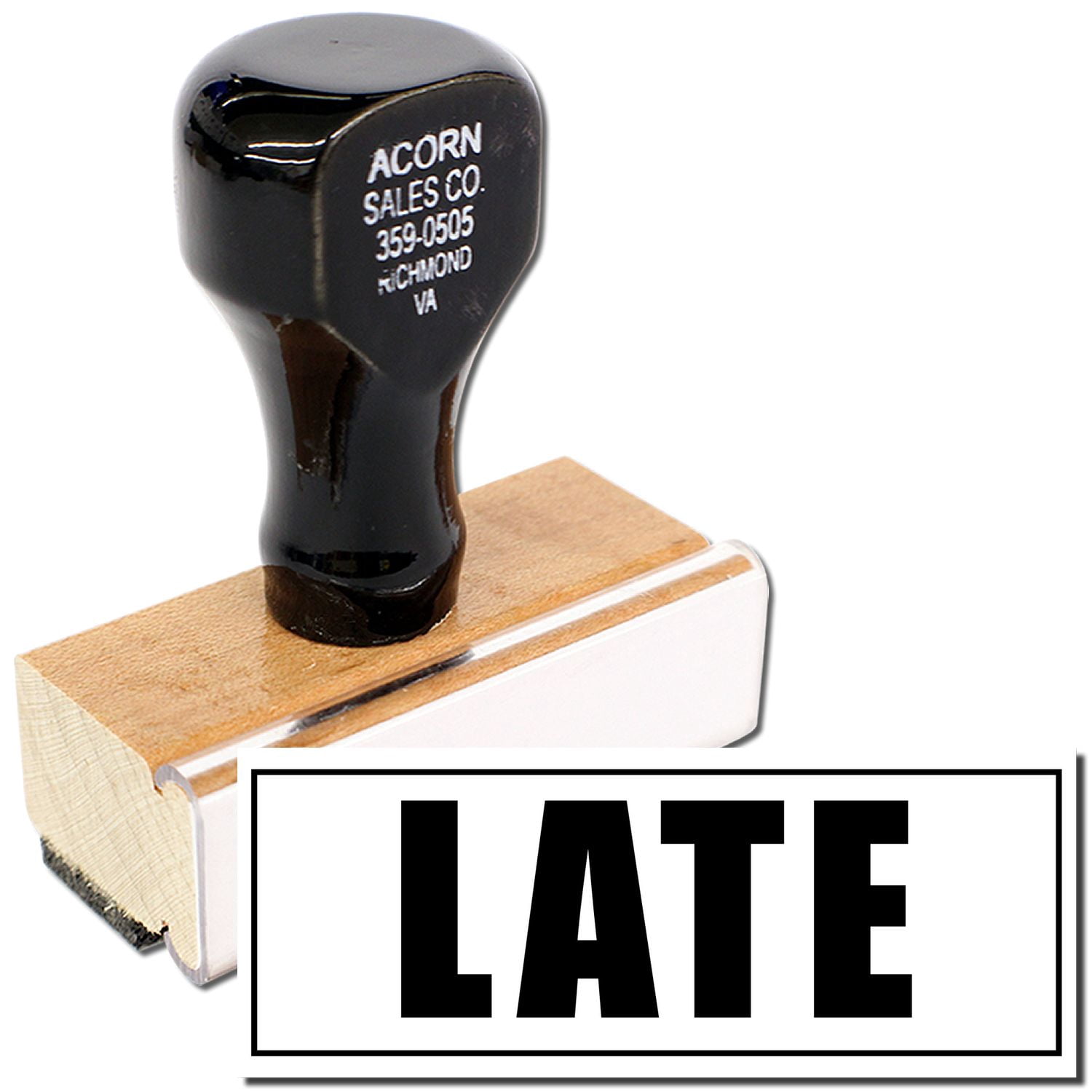 Late with Border Rubber Stamp, Wooden Handle Rubber Stamp, Laser ...