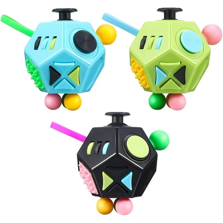 3 Pieces 12 Sided Fidget Toy Cube Dodecagon Fidget Infinity Cube for ...