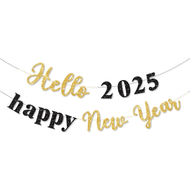 3 piezas 2025 Happy New Year Banner 2025 New Years Banner, New Year Eve ...