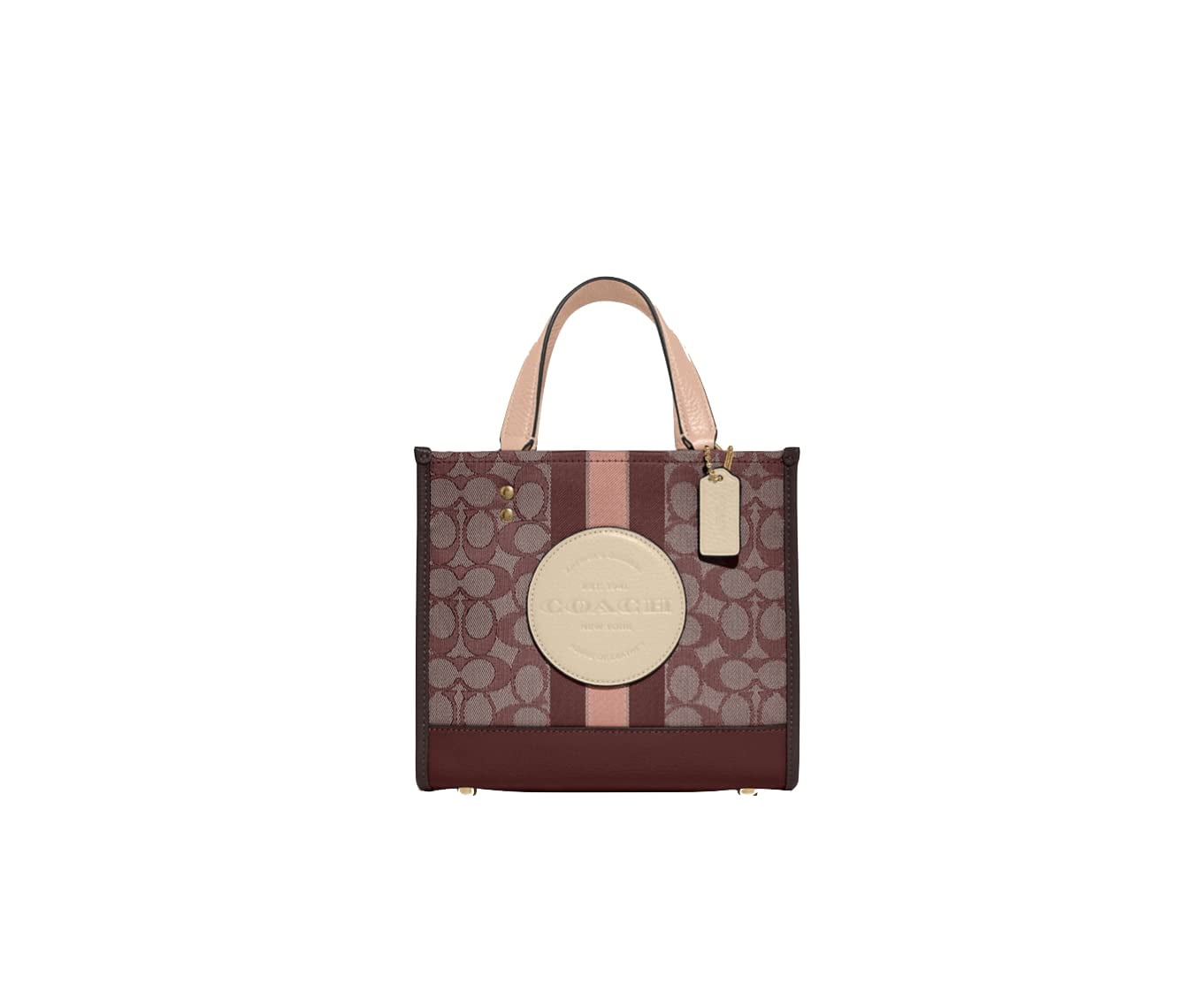 Coach Signature Jacquard Dempsey Tote 22 (IM/Wine Multi) - Walmart.com