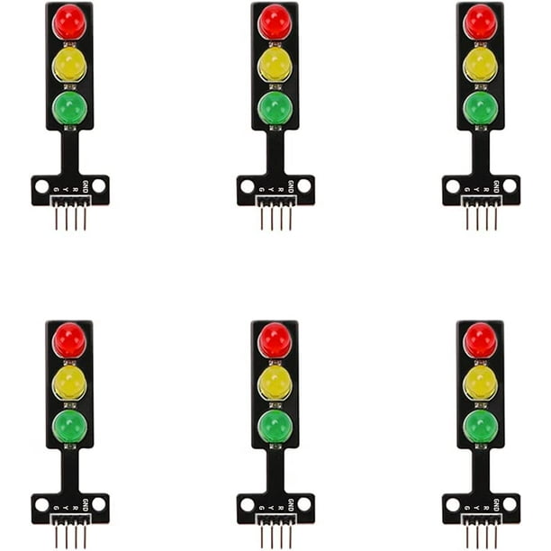 6 Pieces Mini Traffic Light Display Module, 5V 5mm LED Display Board ...