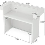 Tribesigns Reception Desk with Light, White Front Desk with Cable ...