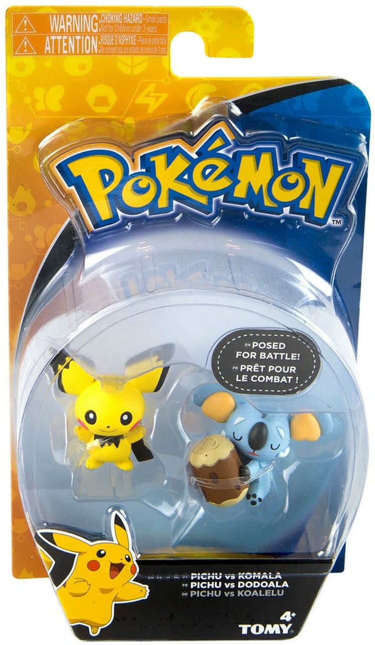 Pokemon Action Pose Pichu vs. Komala 2-Inch Mini Figure 2-Pack ...
