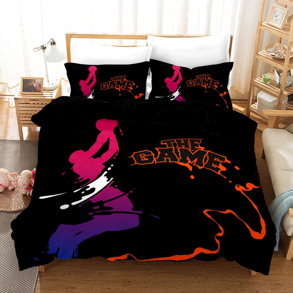 Basketball cartoon quilt cover three-piece Basketball duvet cover ...